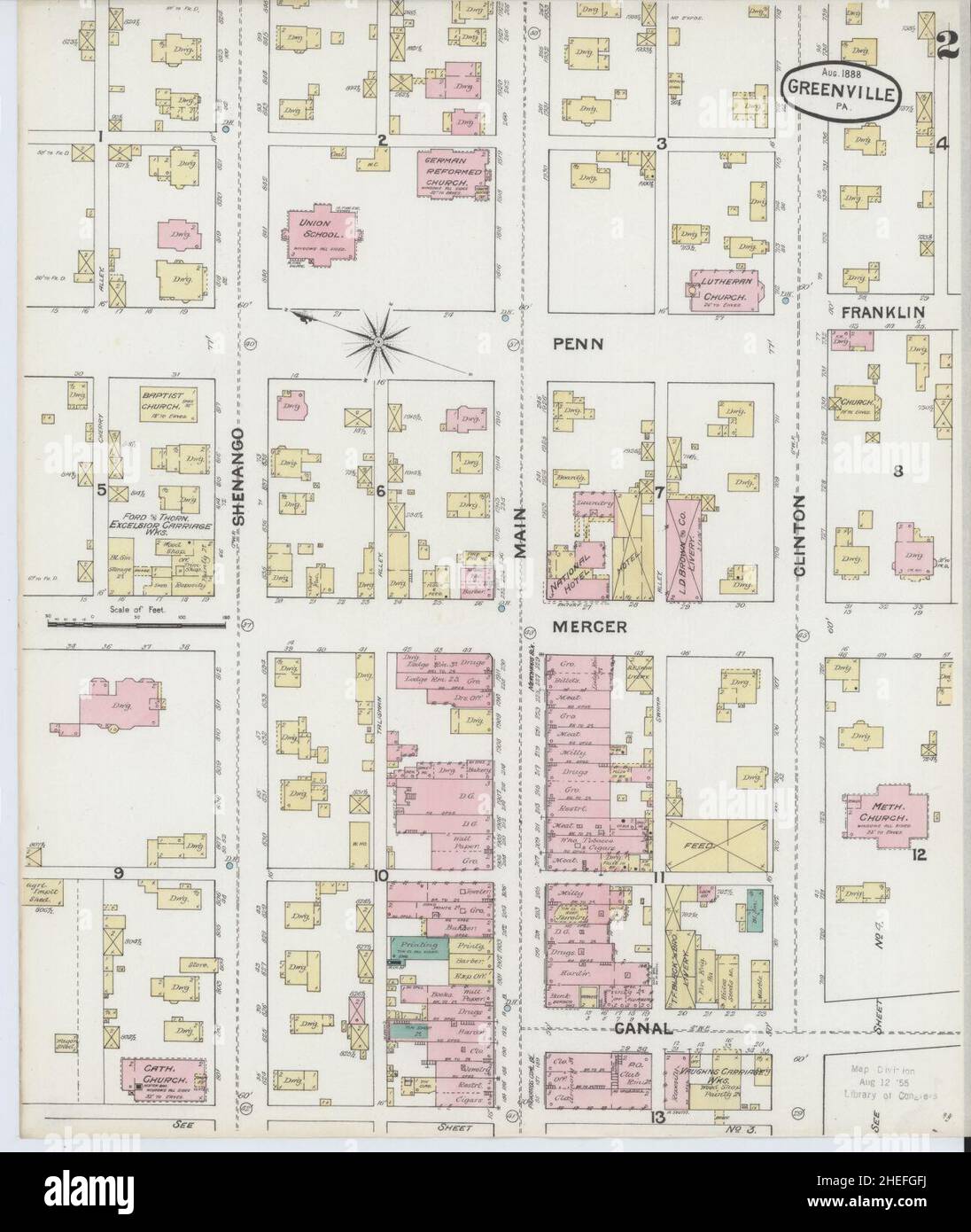 Greenville pennsylvania map hi-res stock photography and images - Alamy