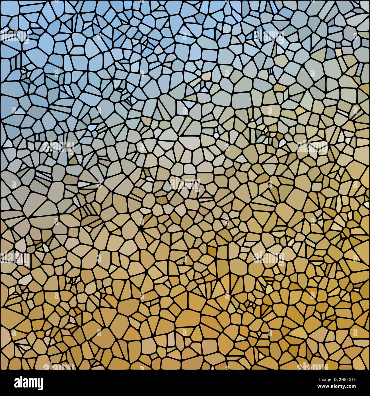 Gradient color blue and gold mosaic mirror with light behind Stock ...