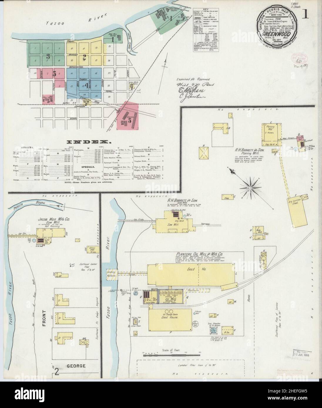 Map of greenwood mississippi hi-res stock photography and images - Alamy