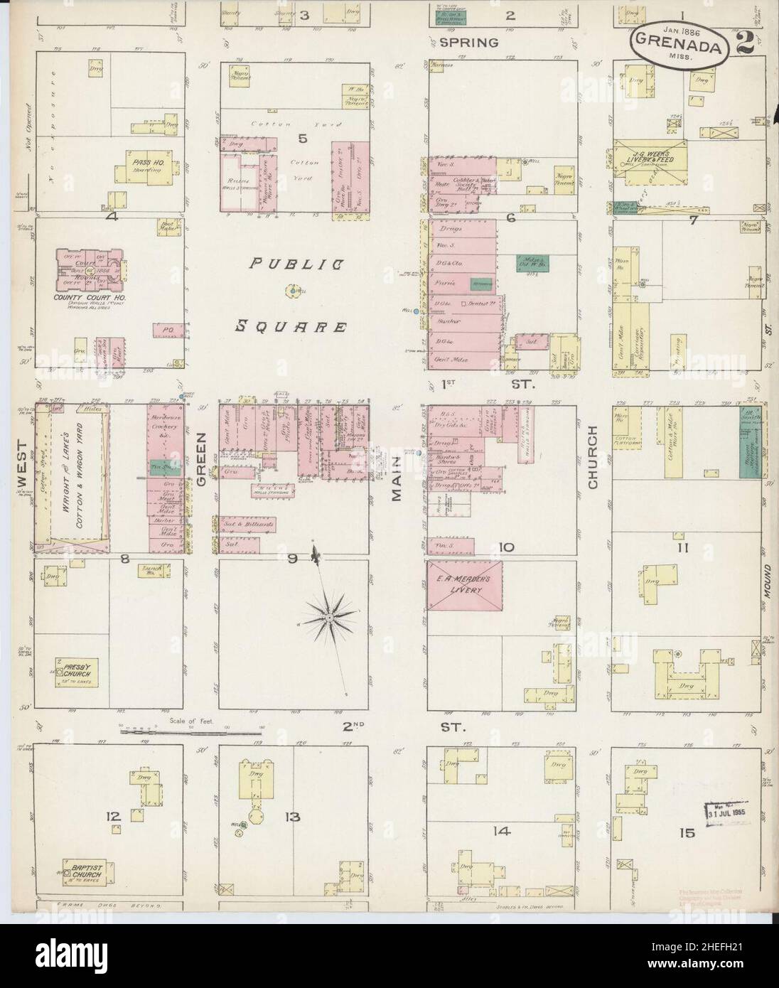 Grenada county map hi-res stock photography and images - Alamy