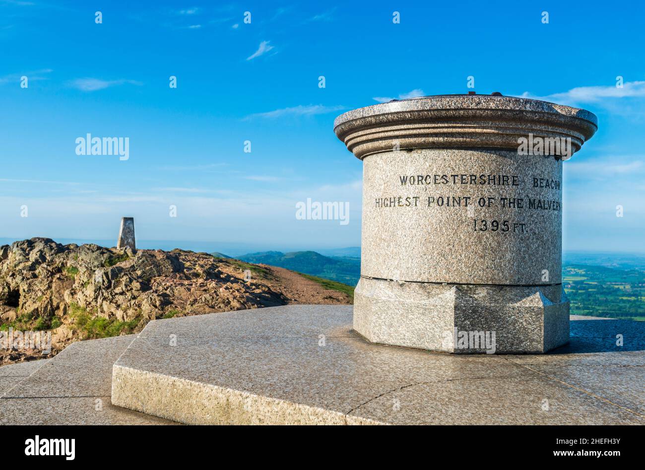 The highest point in Worcestershire.In sunny summer weather against ...