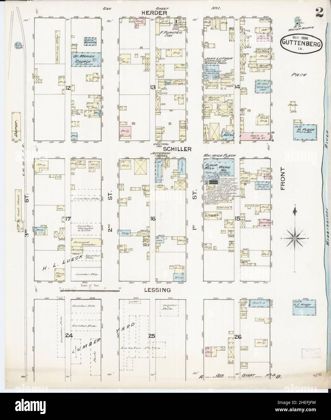 Guttenberg iowa map hi-res stock photography and images - Alamy