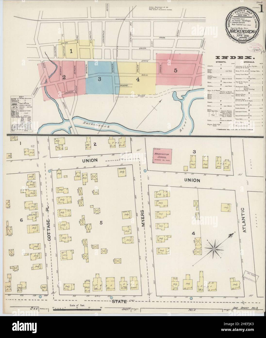 Vintage Map Of Hackensack High Resolution Stock Photography and Images ...