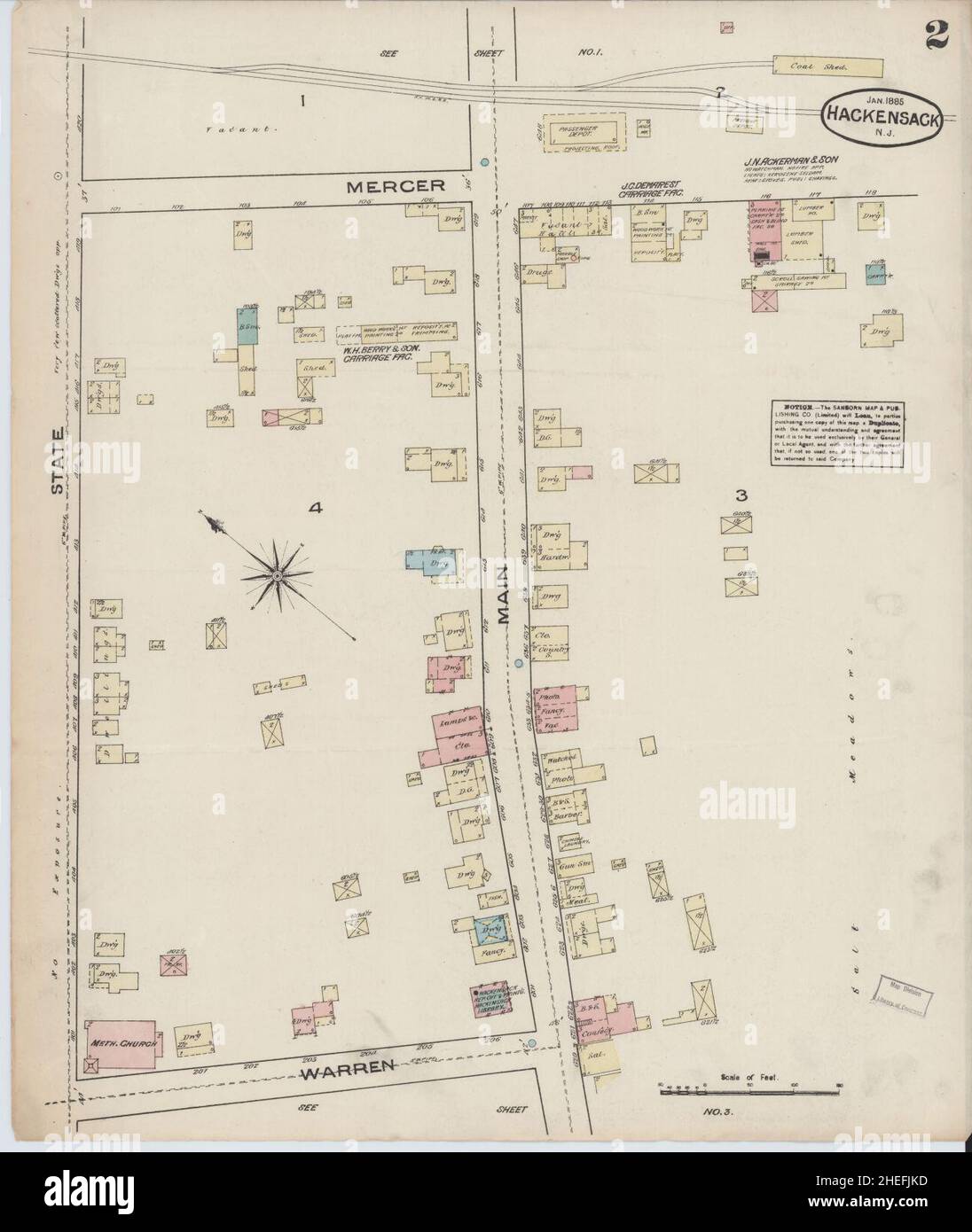 Sanborn Fire Insurance Map from Hackensack, Bergen County, New Jersey ...