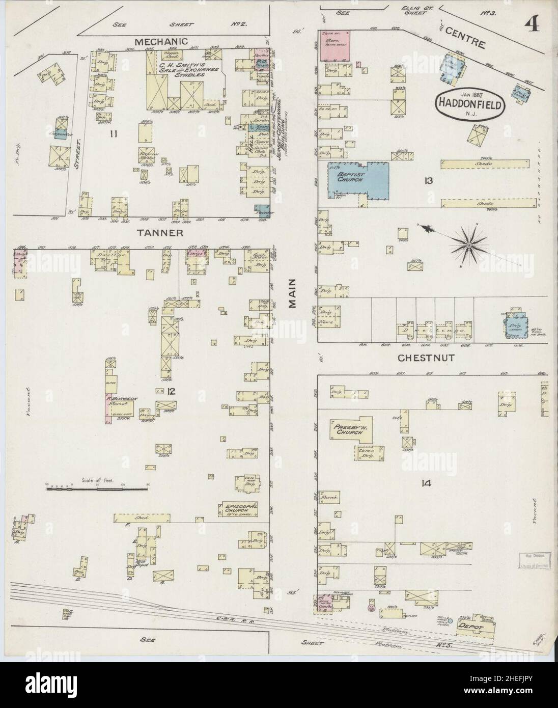 Sanborn Fire Insurance Map from Haddonfield, Camden County, New Jersey ...