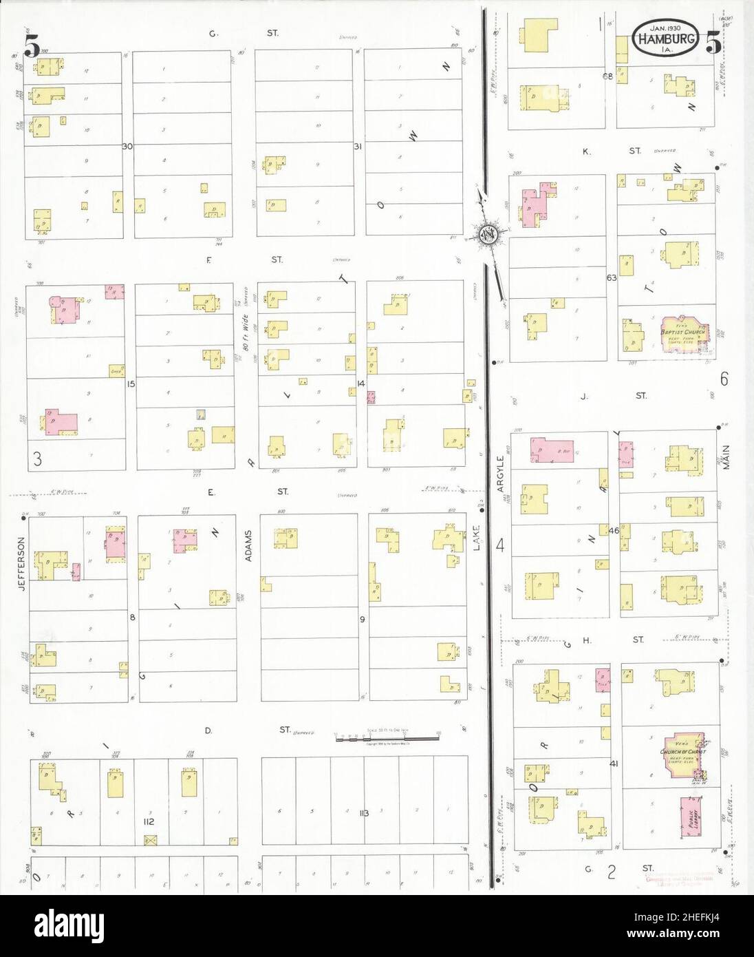 Sanborn Fire Insurance Map from Hamburg, Fremont County, Iowa Stock ...