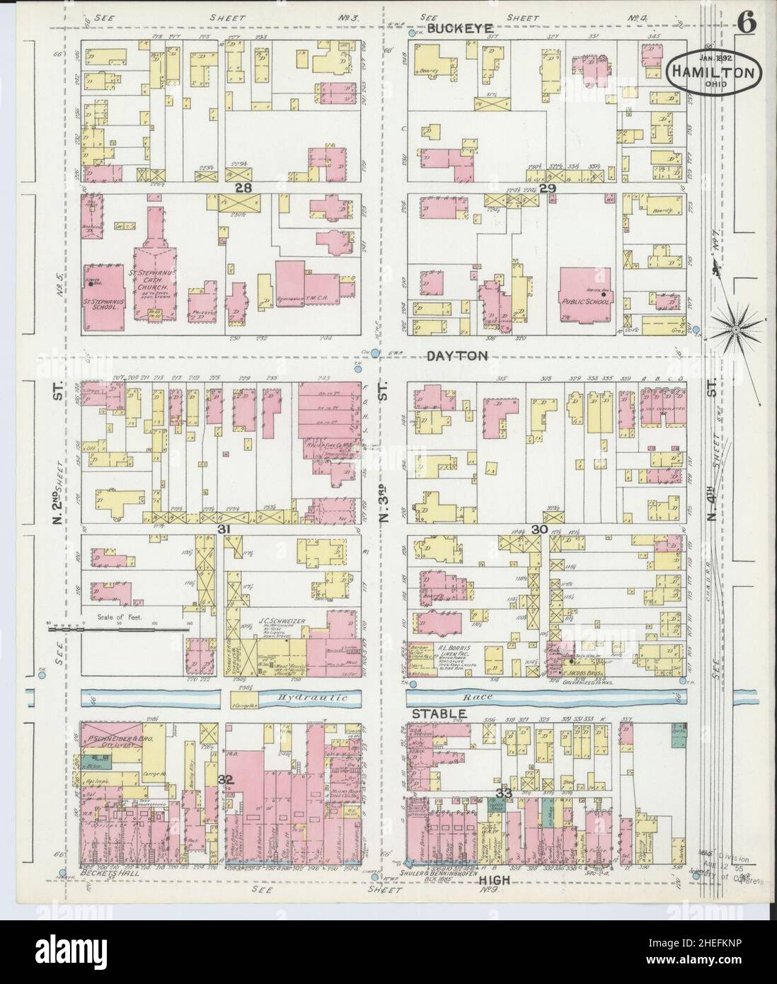 Sanborn Fire Insurance Map from Hamilton, Butler County, Ohio Stock ...