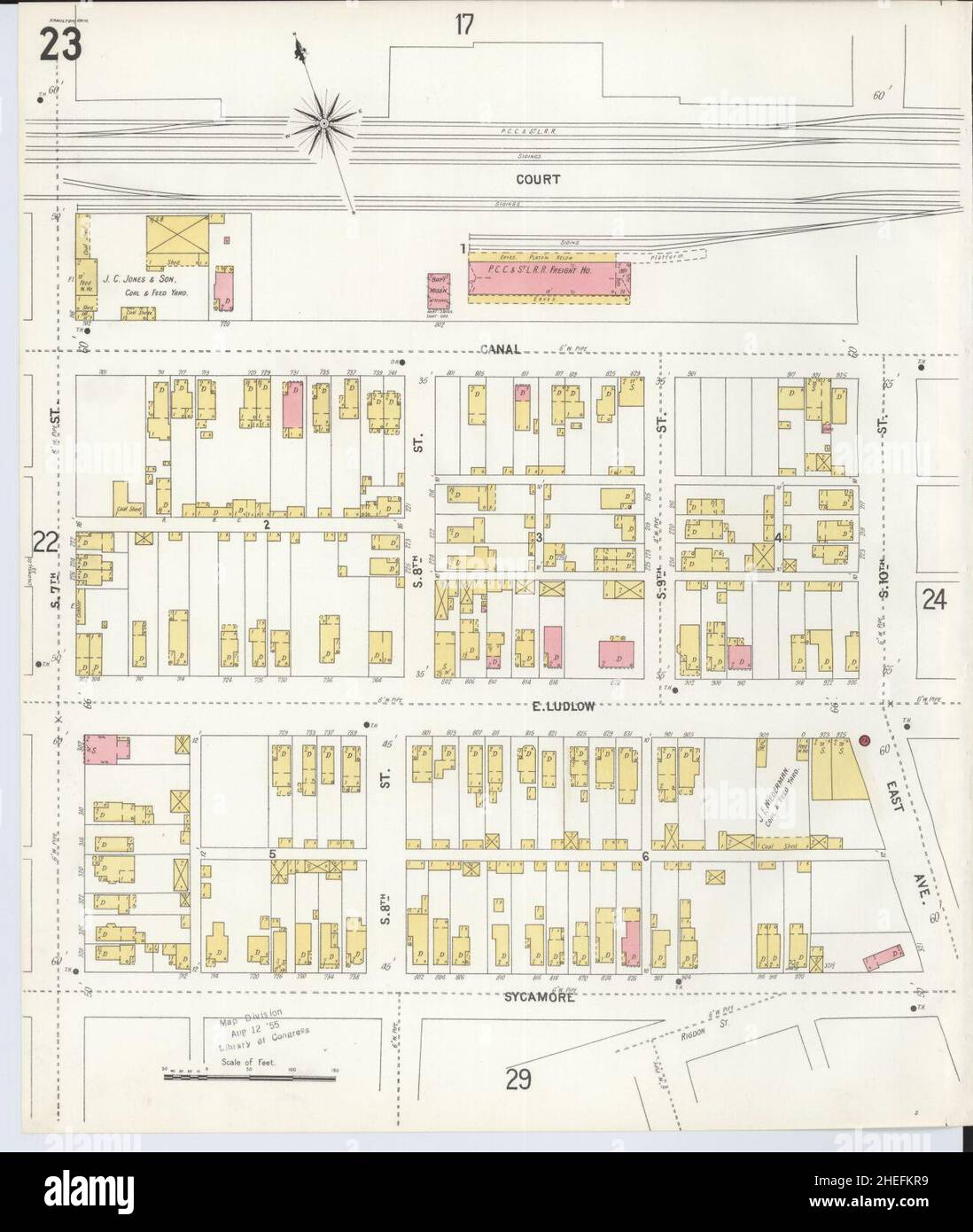 Sanborn Fire Insurance Map from Hamilton, Butler County, Ohio Stock ...