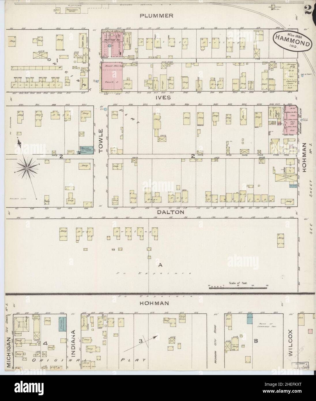 Sanborn Fire Insurance Map from Hammond, Lake County, Indiana Stock ...