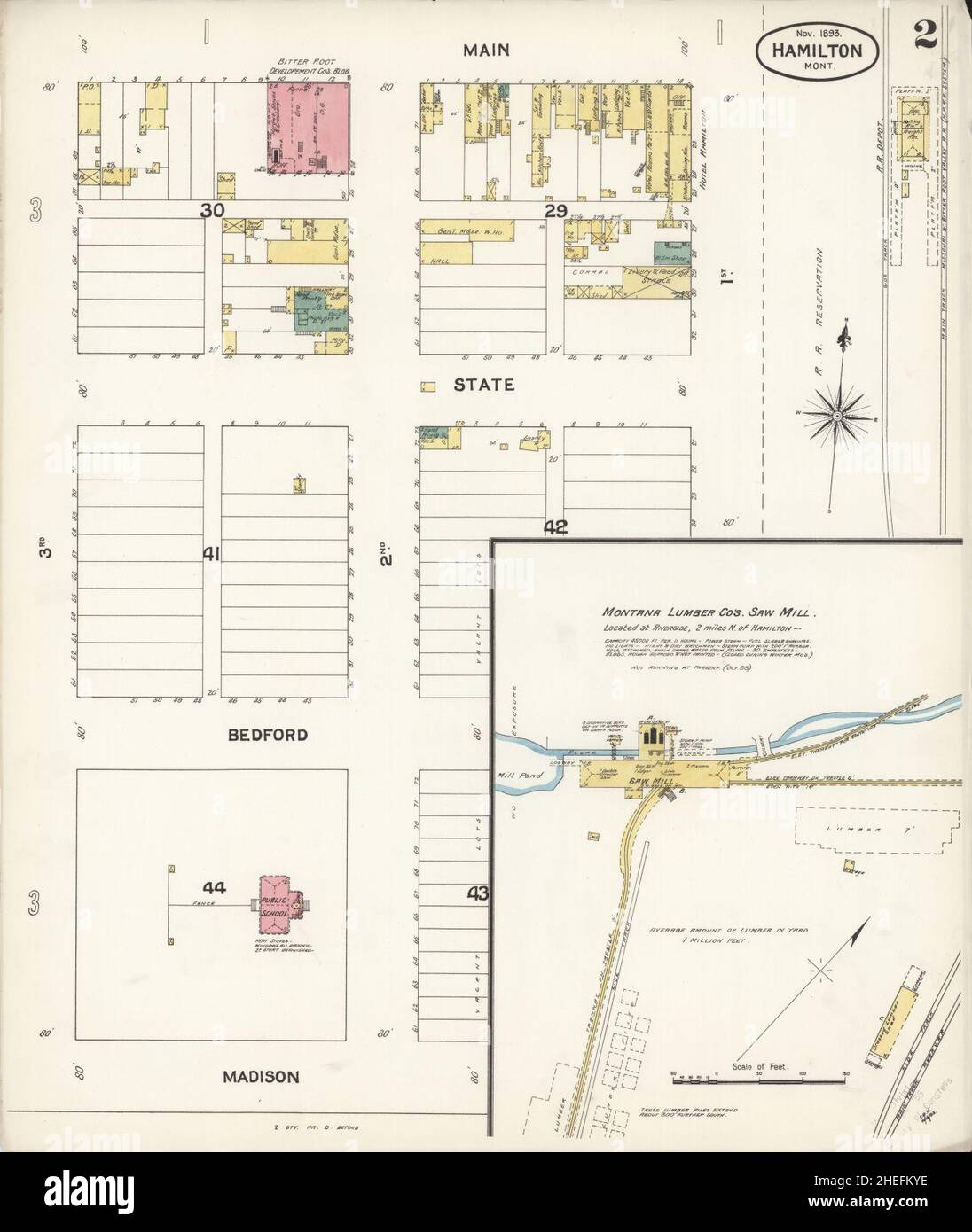Map of hamilton montana hi-res stock photography and images - Alamy