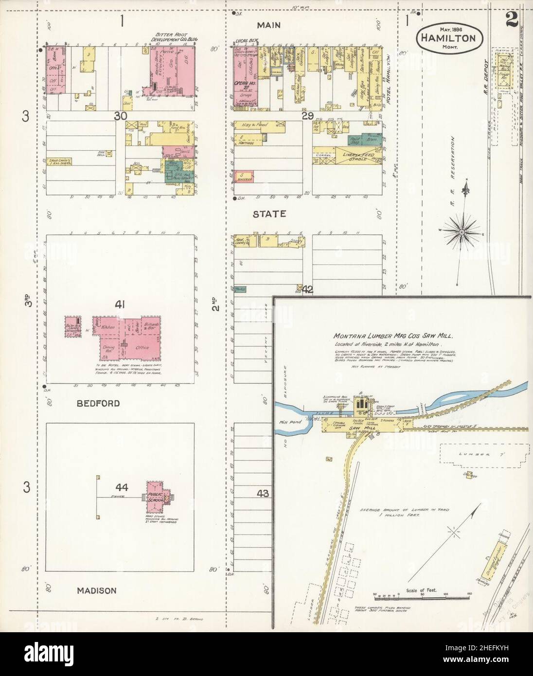 Hamilton montana map hi-res stock photography and images - Alamy