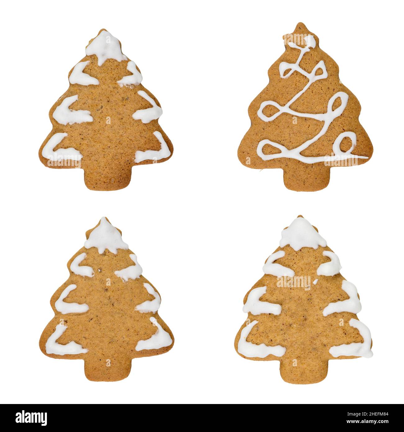 Gingerbread trees isolated on white background. Christmas cookie Stock ...