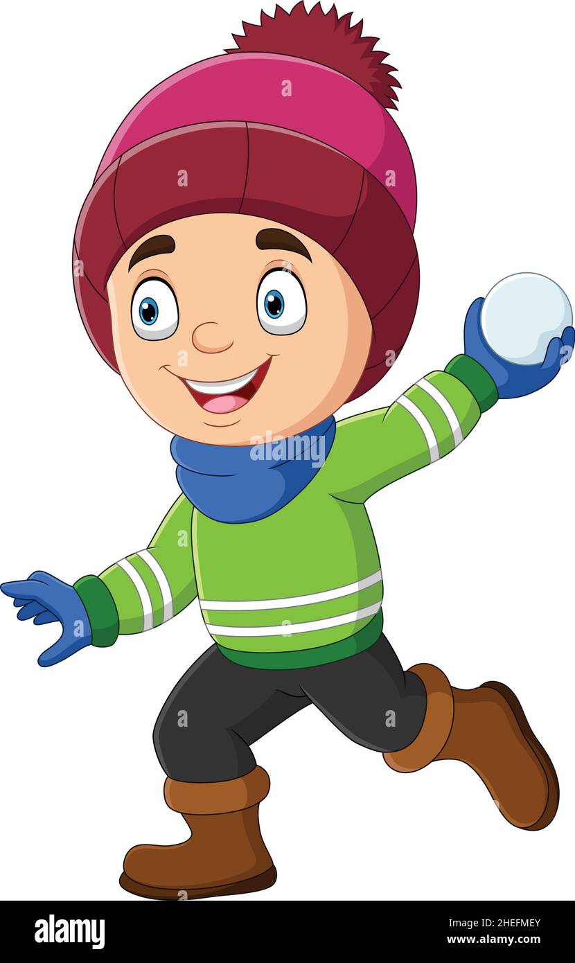 Throwing Snowballs Clipart