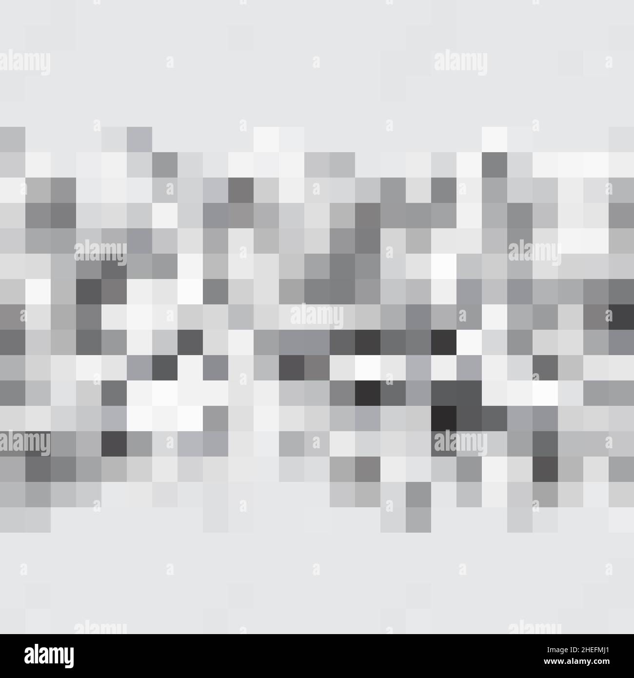 Fading greyscale border pixel pattern. Black and white pixel background ...