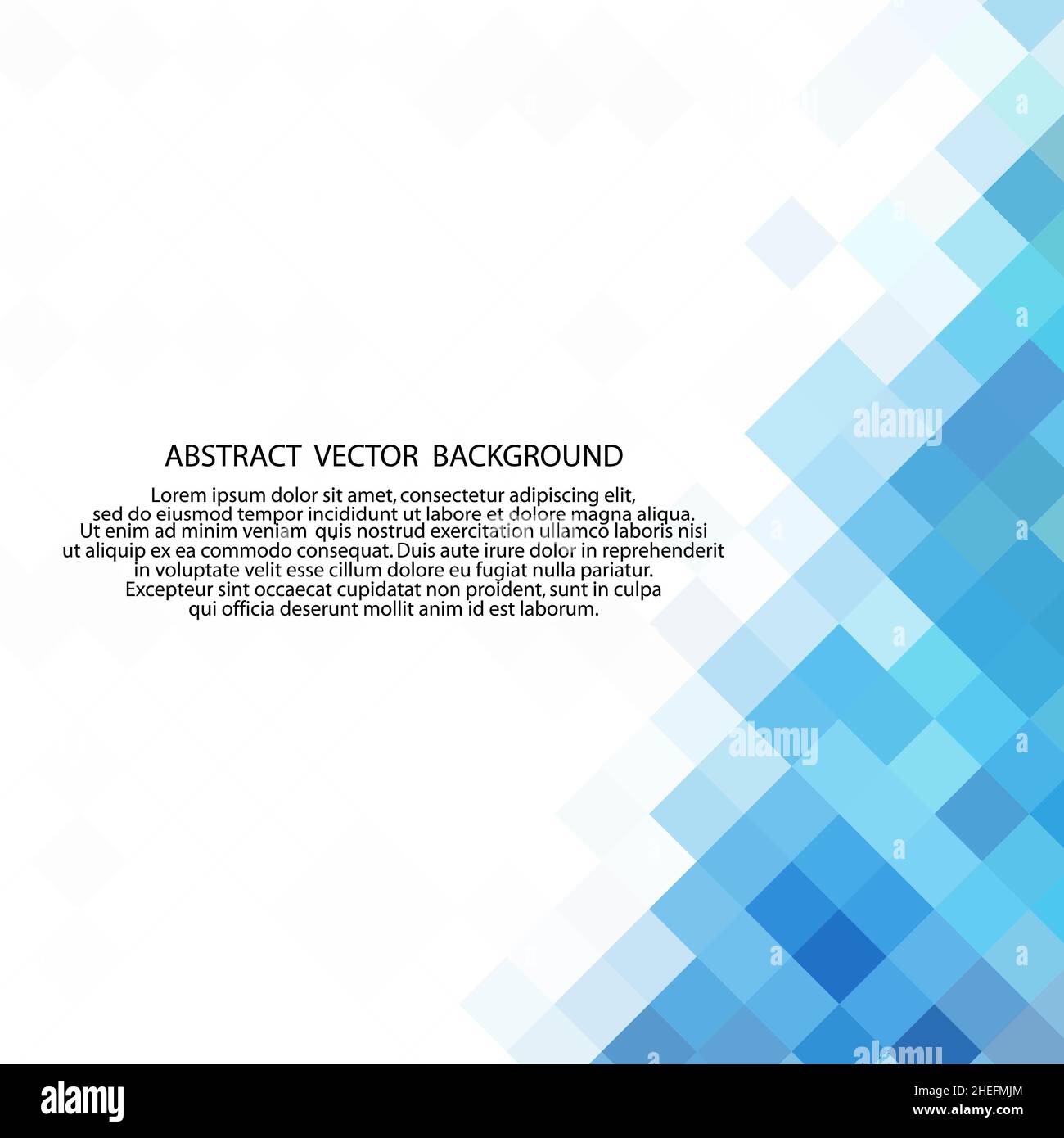 Abstract blue diamonds vertical flow vector background with white copy ...