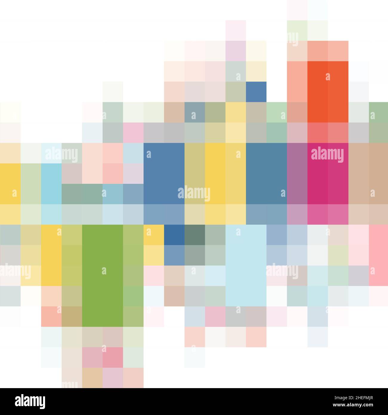 Abstract colorful geometric square border pattern on white background ...