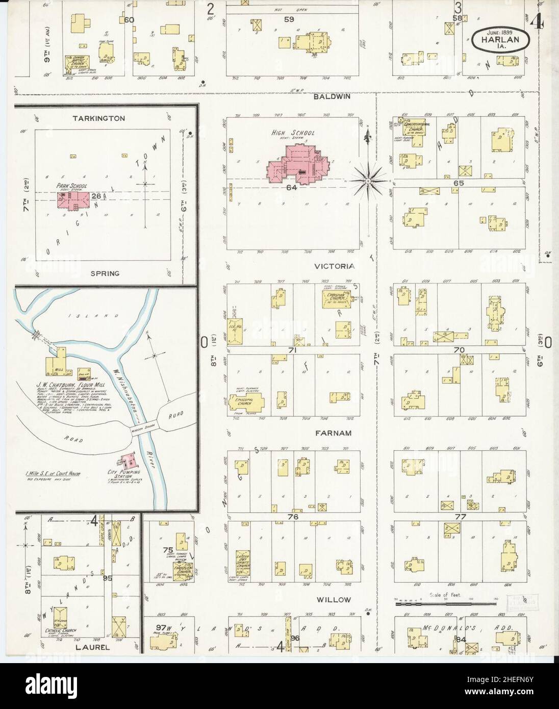 Harlan county map hi-res stock photography and images - Alamy
