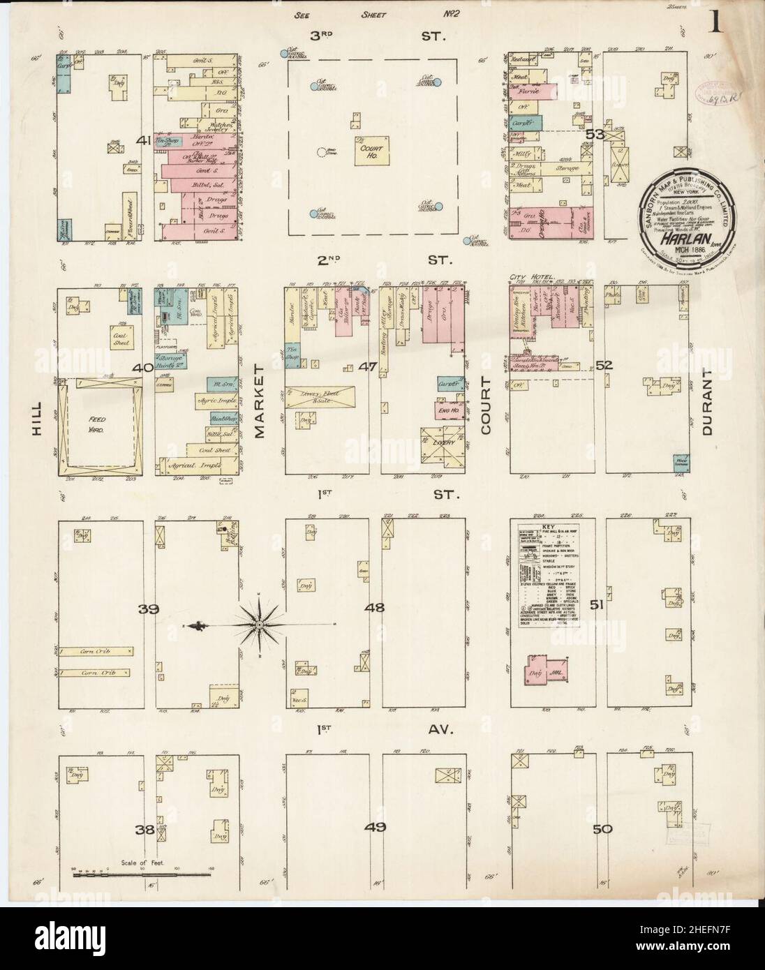 Harlan county map hi-res stock photography and images - Alamy