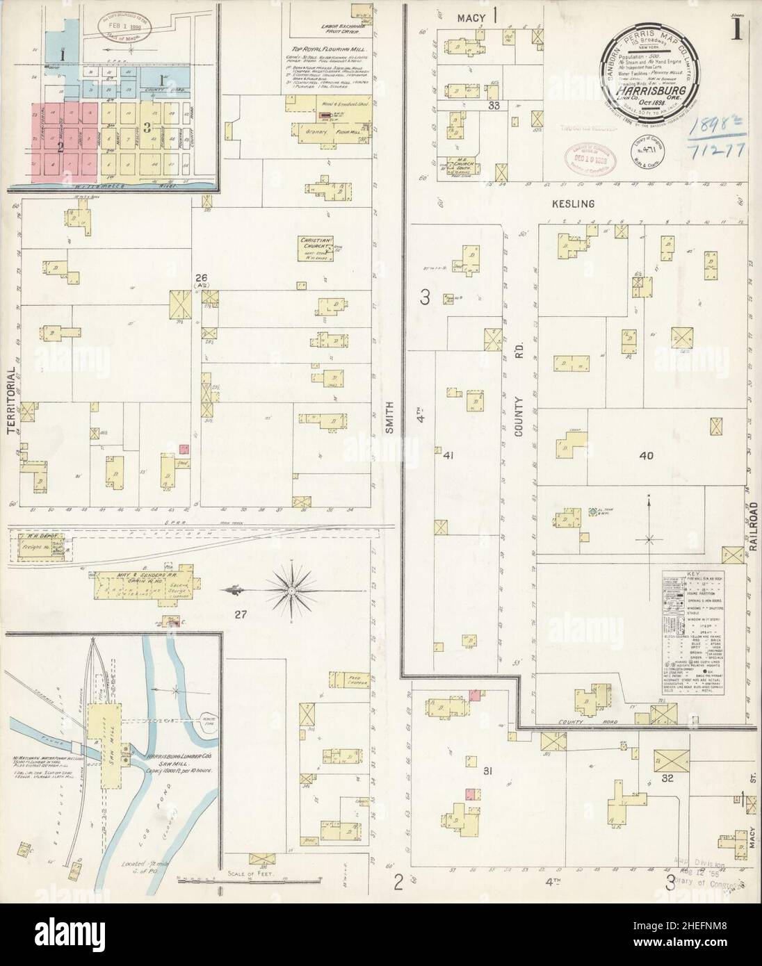 Sanborn Fire Insurance Map from Harrisburg, Linn County, Oregon Stock ...