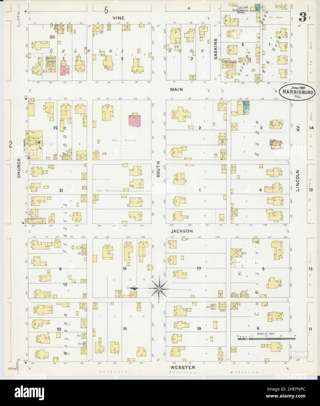 Harrisburg illinois map hi-res stock photography and images - Alamy