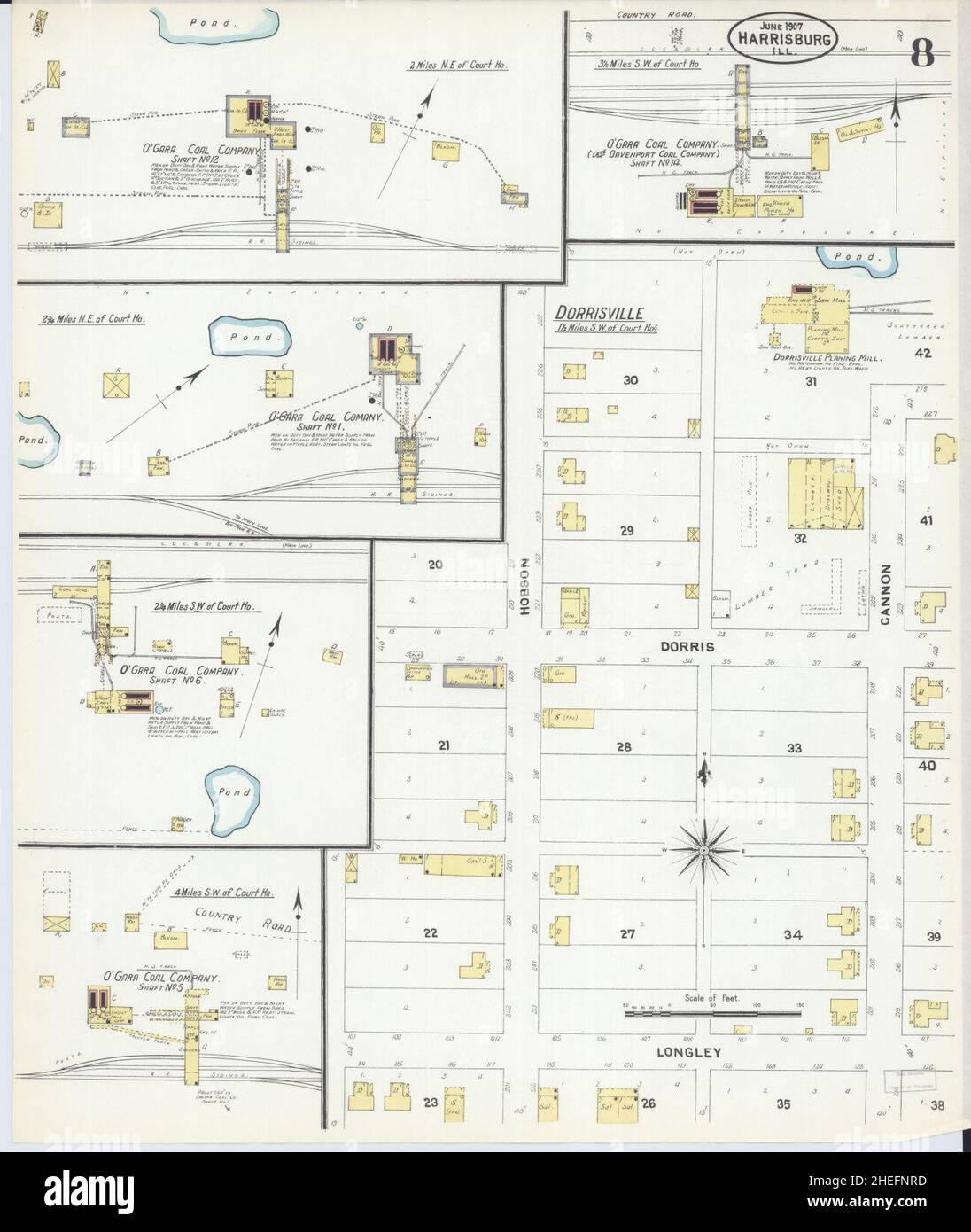 Harrisburg illinois map hi-res stock photography and images - Alamy