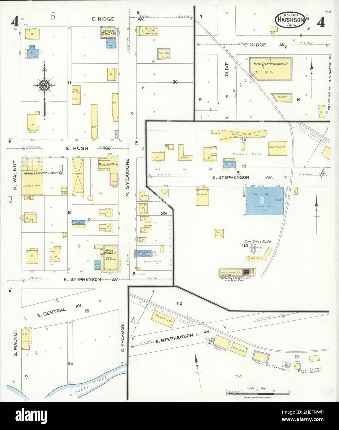 Sanborn Fire Insurance Map from Harrison, Boone County, Arkansas Stock ...