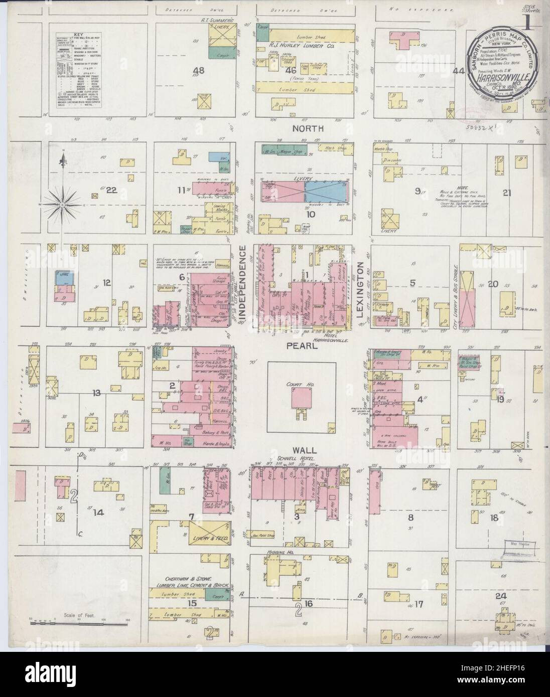Harrisonville map hi-res stock photography and images - Alamy