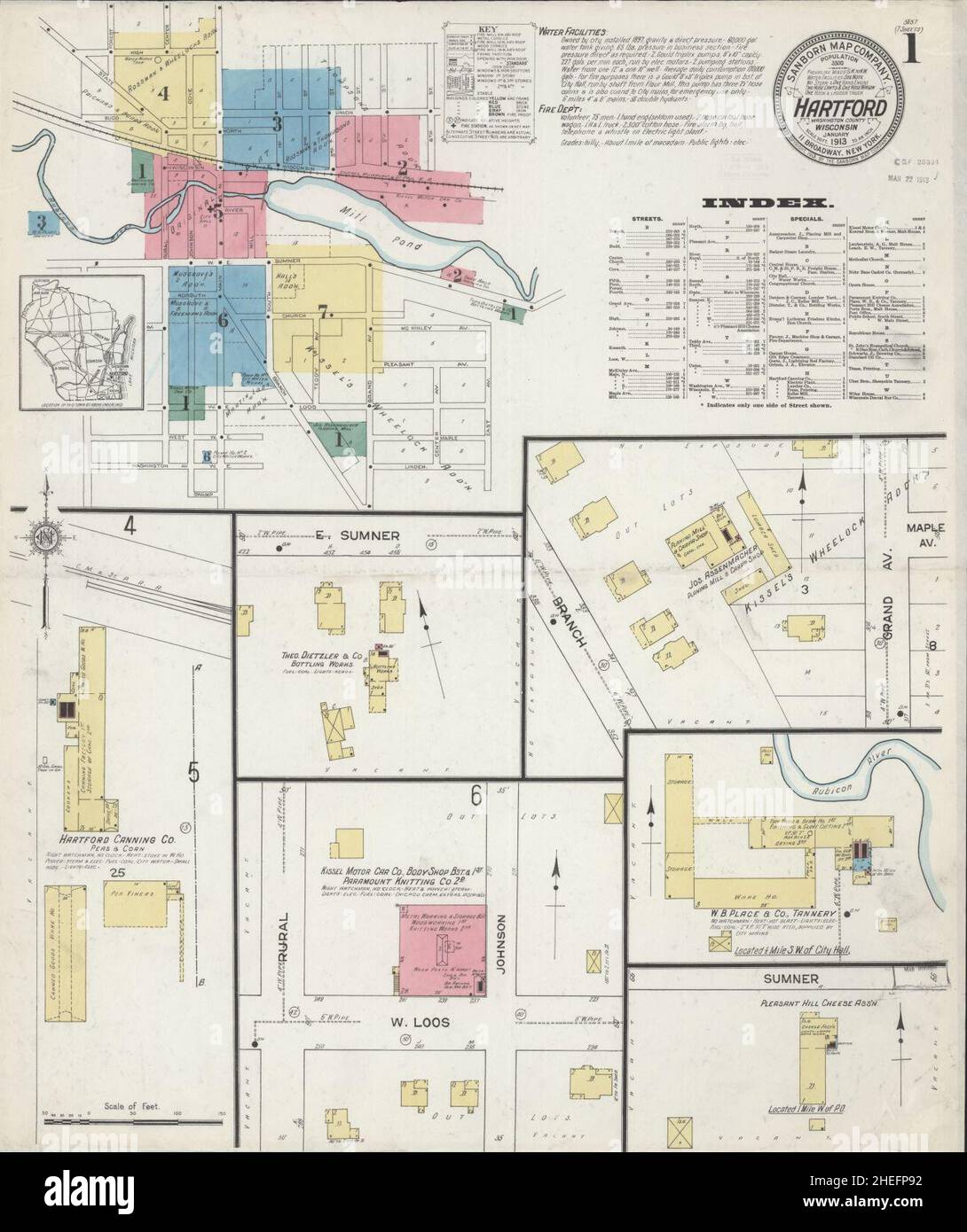 Hartford wisconsin map hi-res stock photography and images - Alamy