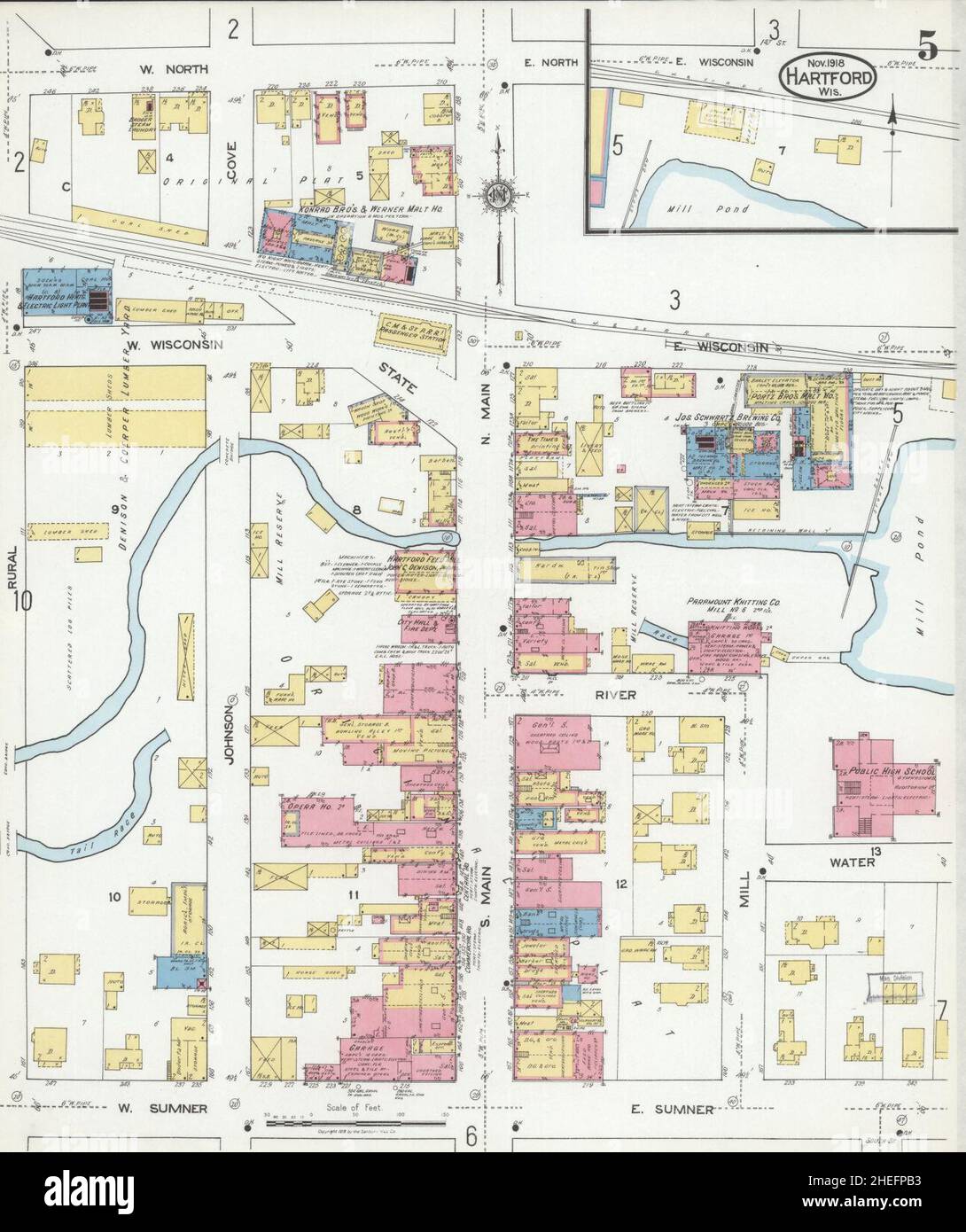 Map of hartford wisconsin hi-res stock photography and images - Alamy