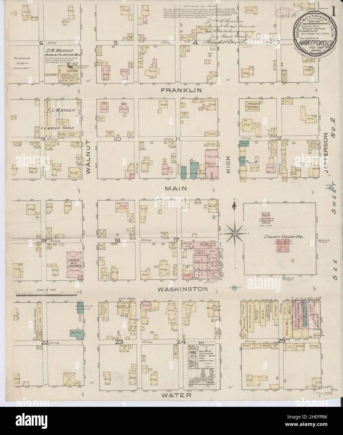Hartford city indiana map hi-res stock photography and images - Alamy