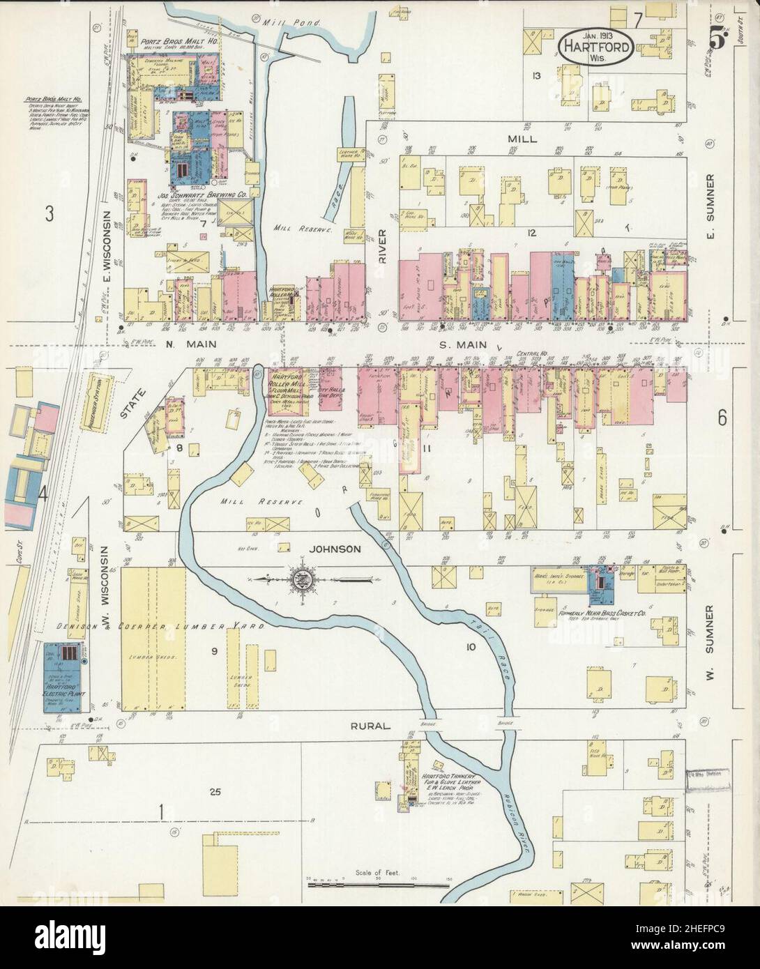 Map of hartford wisconsin hi-res stock photography and images - Alamy