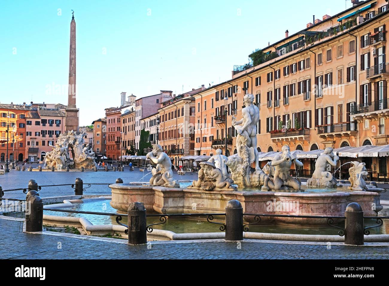Fontana del Moro in Piazza Navona Rome Italy Stock Photo - Alamy