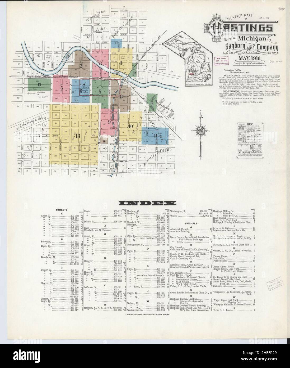 Hastings michigan map hi-res stock photography and images - Alamy