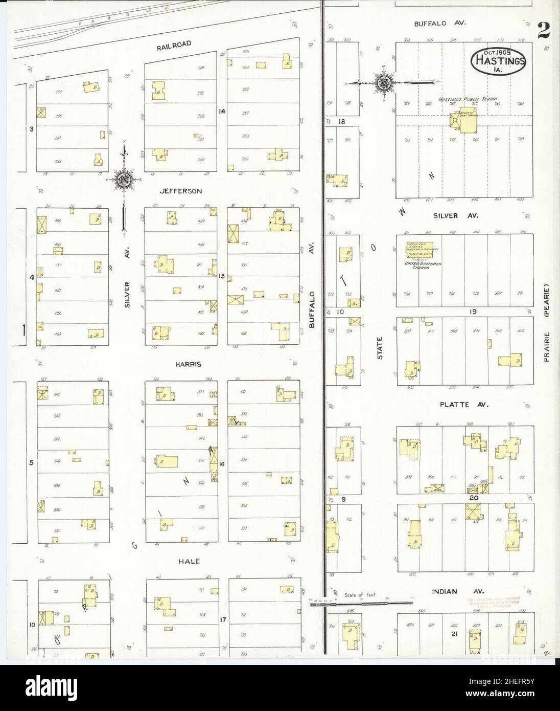 Sanborn Fire Insurance Map from Hastings, Mills County, Iowa Stock ...