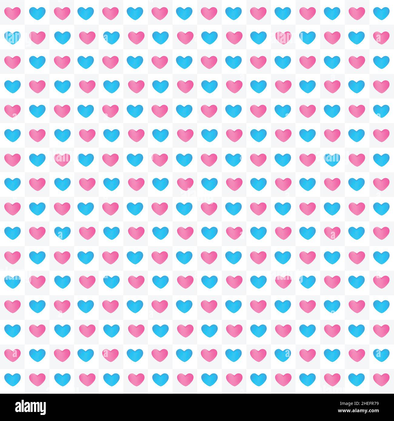 Seamless pattern of love with pink and blue heart. for Happy Women ...