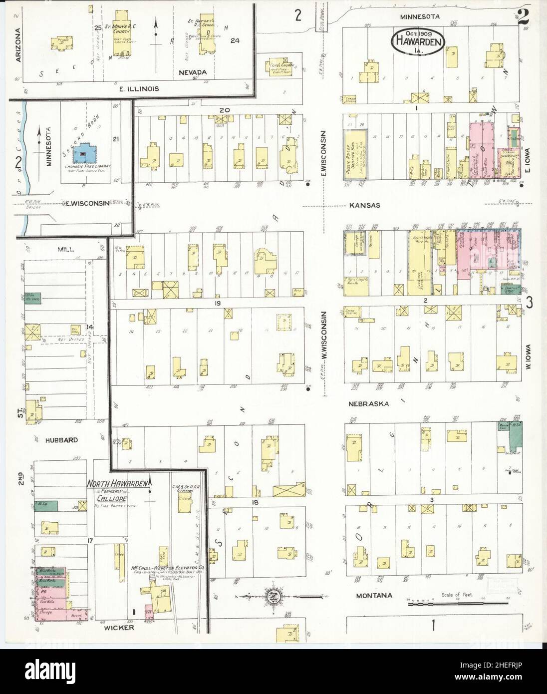 Sanborn Fire Insurance Map from Hawarden, Sioux County, Iowa Stock ...