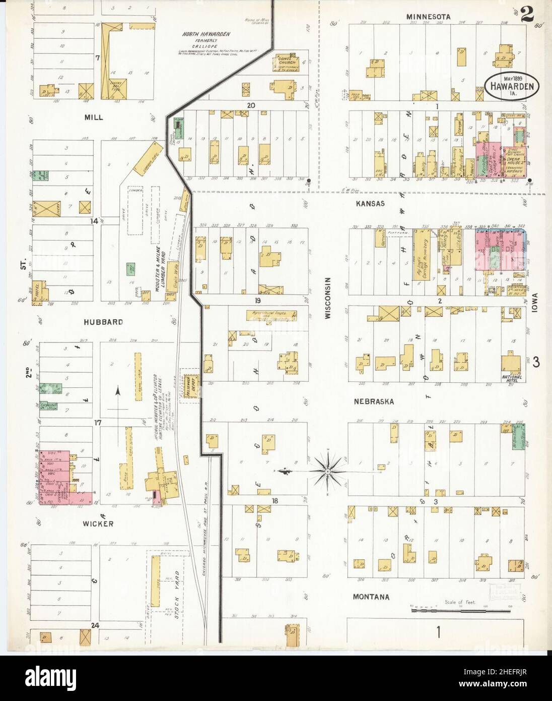 Sanborn Fire Insurance Map from Hawarden, Sioux County, Iowa Stock ...