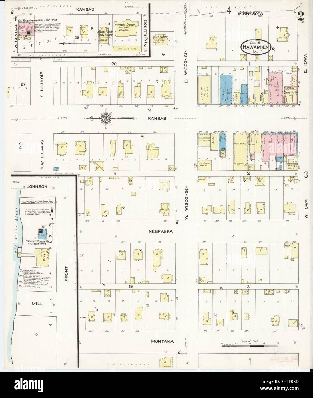 Sanborn Fire Insurance Map from Hawarden, Sioux County, Iowa Stock ...