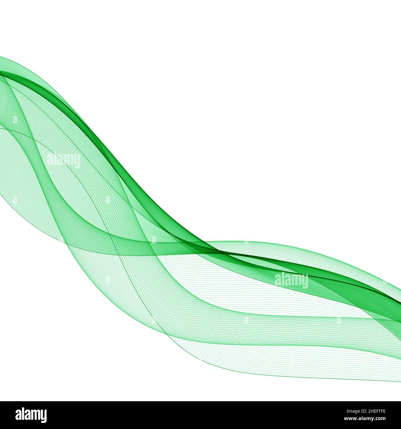 Abstract green wavy lines. Colorful background. smoke transparent green ...