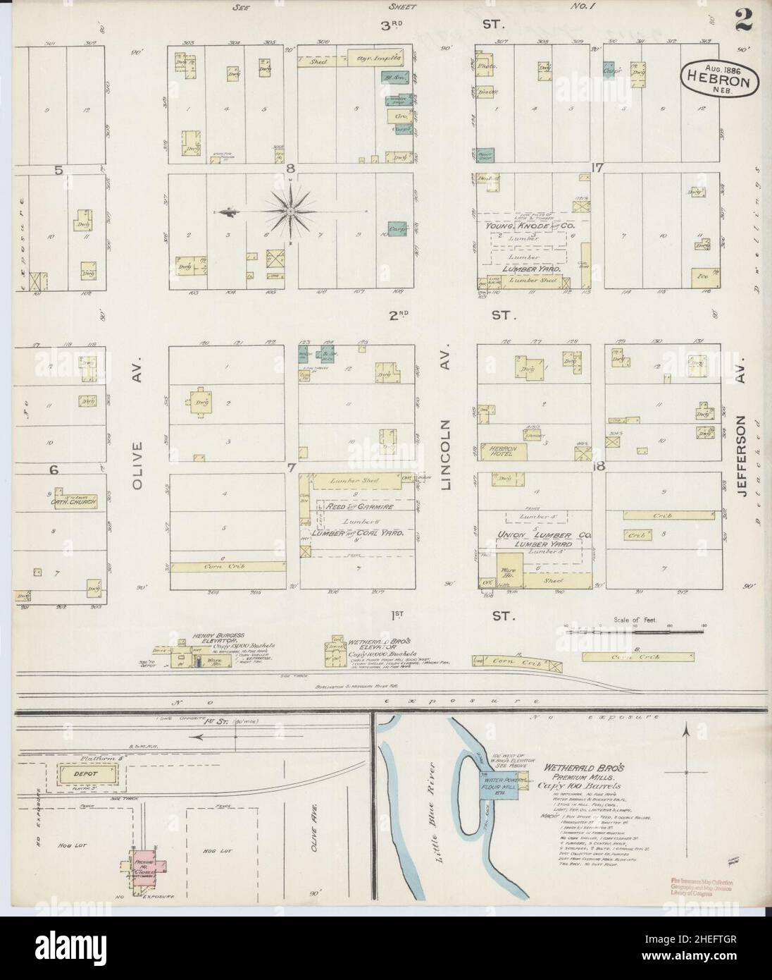 Map of hebron nebraska hi-res stock photography and images - Alamy