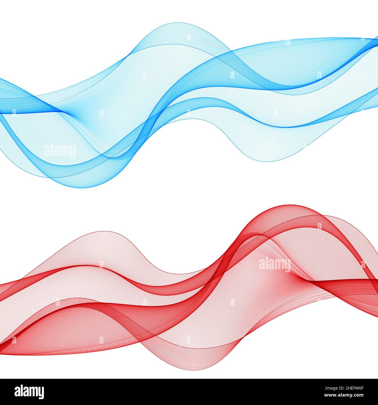 Waves set. Blue and red lines. design elements Stock Photo - Alamy