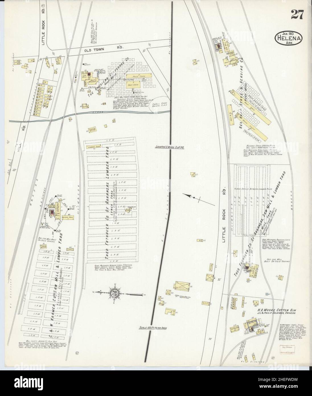 Sanborn Fire Insurance Map from Helena, Phillips County, Arkansas Stock ...