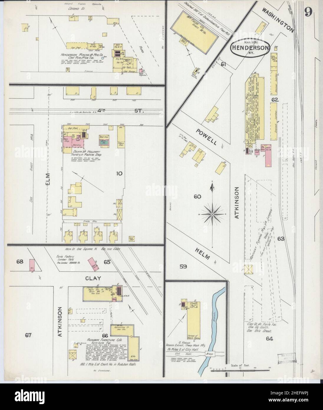 Henderson kentucky map hi-res stock photography and images - Alamy