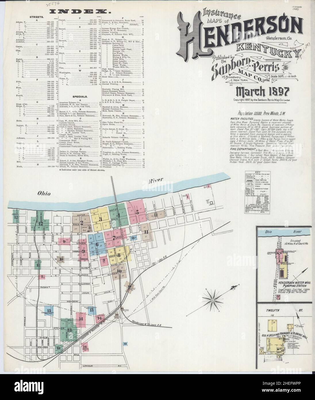 Sanborn Fire Insurance Map from Henderson, Henderson County, Kentucky ...