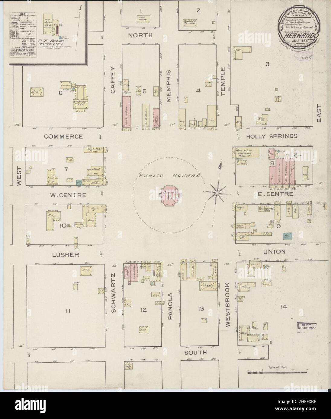 Sanborn Fire Insurance Map from Hernando, De Soto County, Mississippi ...