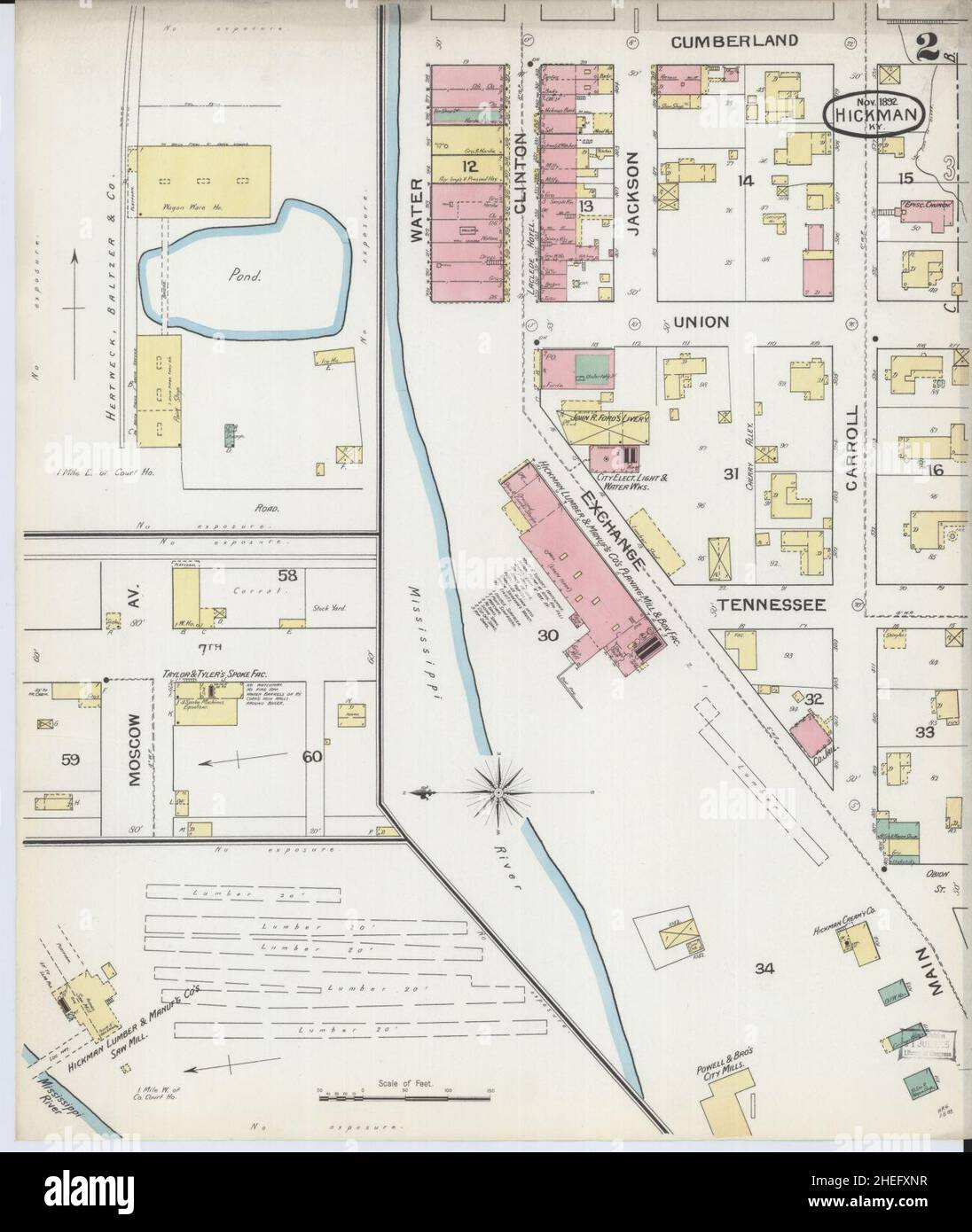 Sanborn Fire Insurance Map from Hickman, Fulton County, Kentucky Stock ...