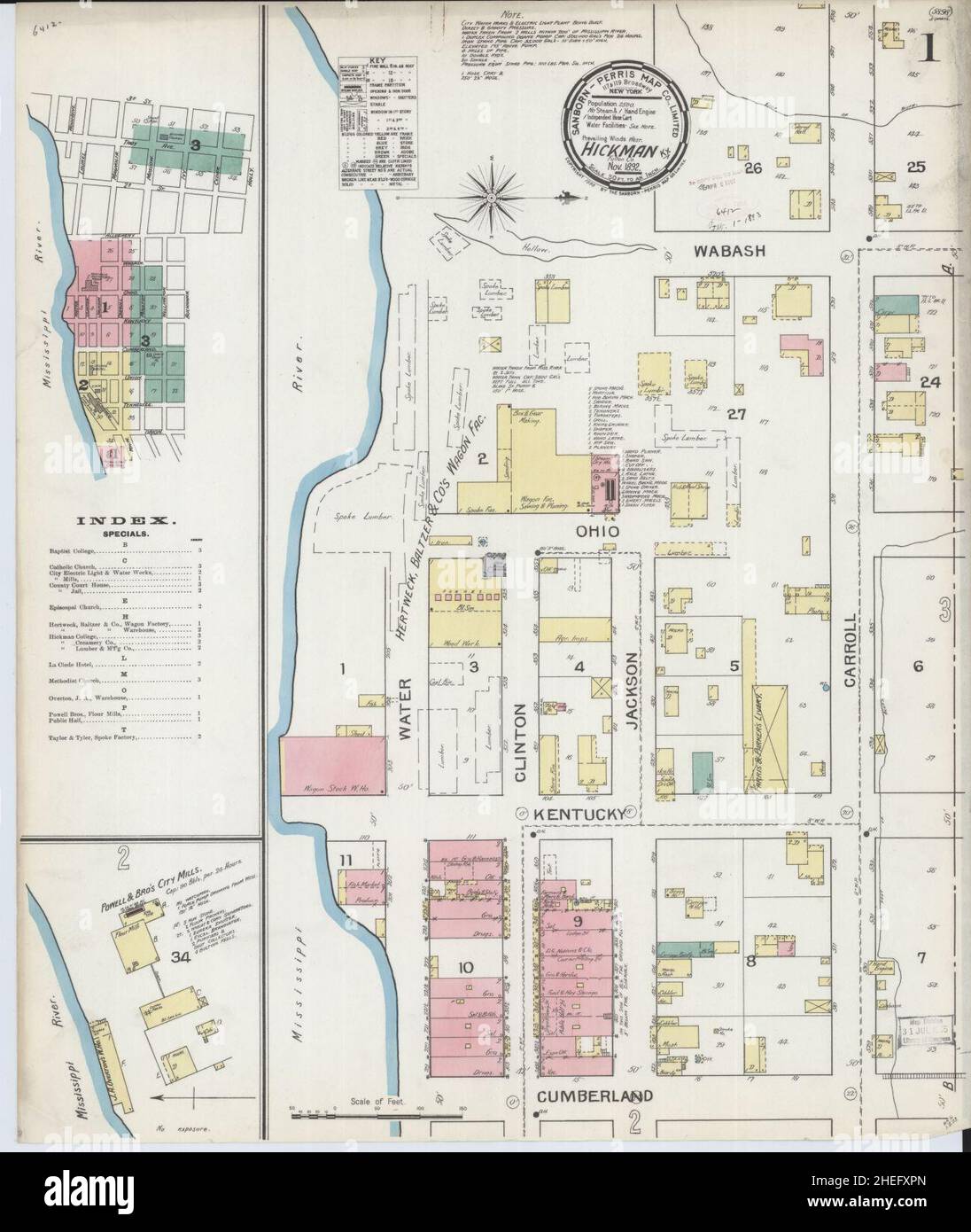 Sanborn Fire Insurance Map from Hickman, Fulton County, Kentucky Stock ...
