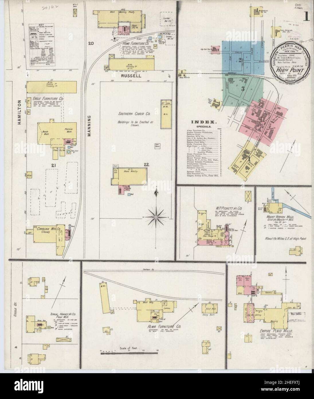 High point north carolina map hi-res stock photography and images - Alamy