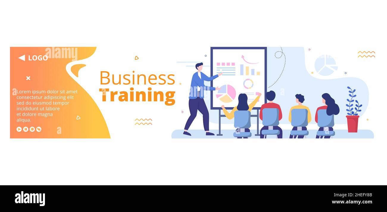 Business Online Training, Seminar or Courses Banner Template Flat ...
