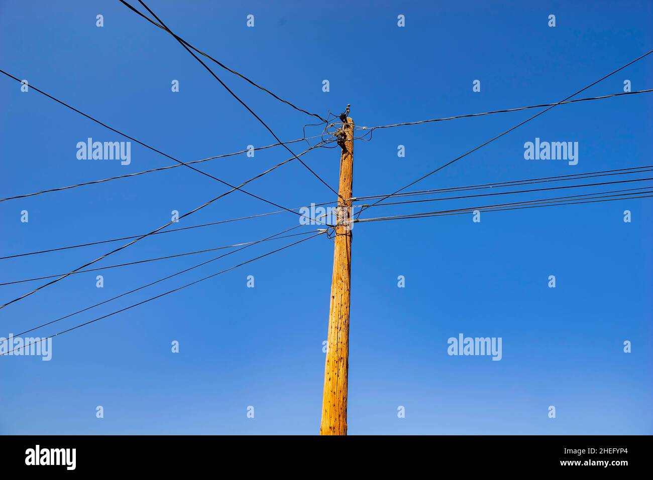 Sunny exterior view of the Electric Power Pole at Los Angeles ...